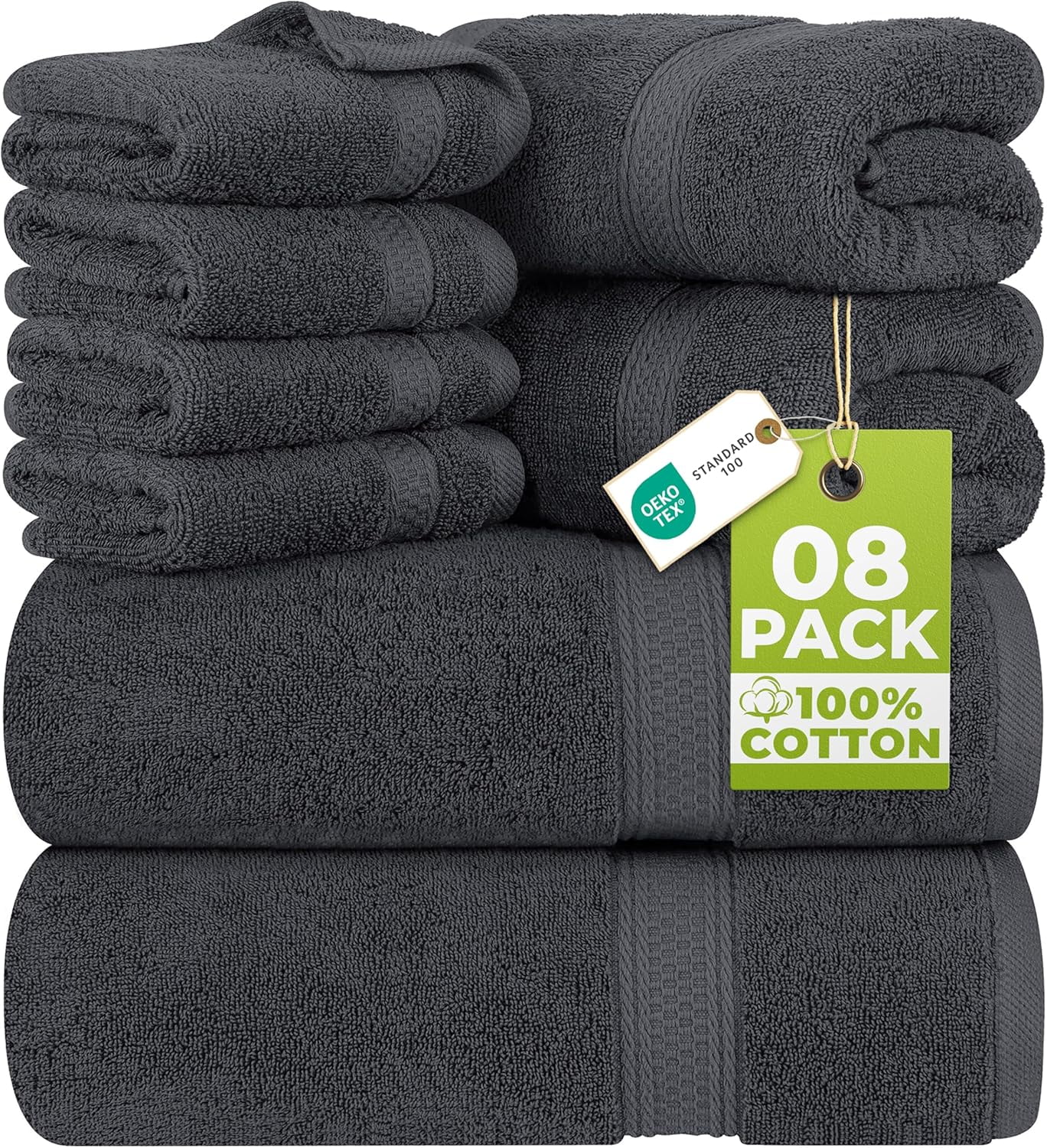 8 Piece Luxury Towel Set – Majestic Plush, Super Absorbent & Quicker-to ...