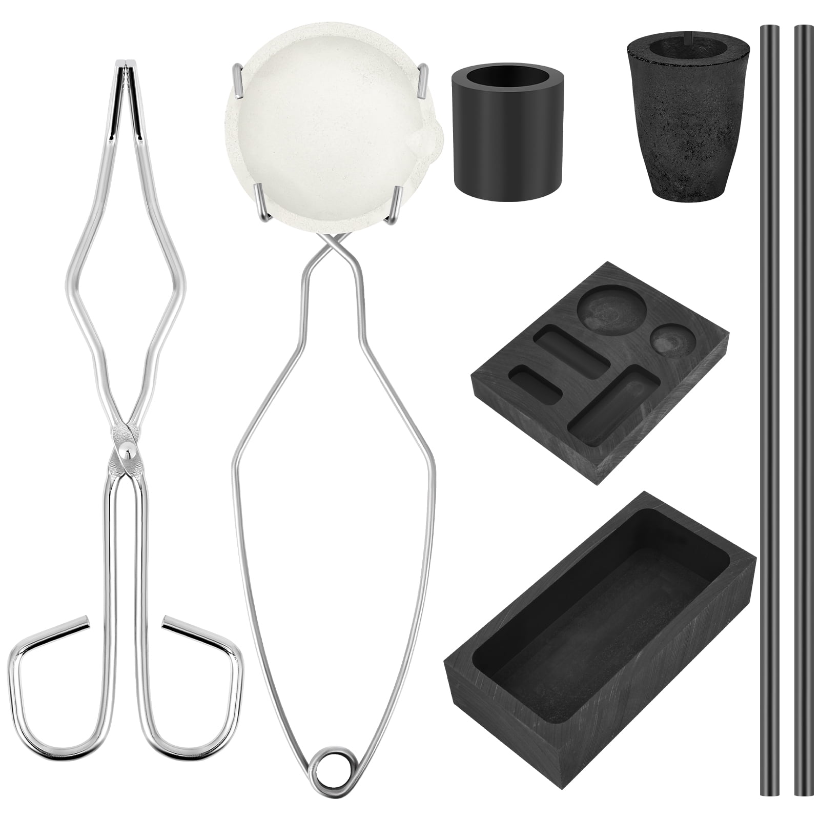 8 Piece Melting Casting Set Including Tool Tong 2 Graphite Stir Rod ...