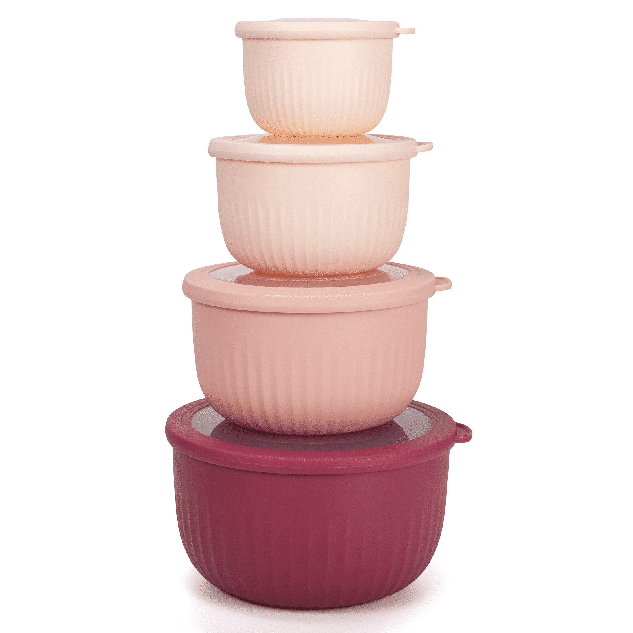 GPED 8 Piece Mixing Bowls Set with Lids, Nesting Plastic Bowls, Deep ...