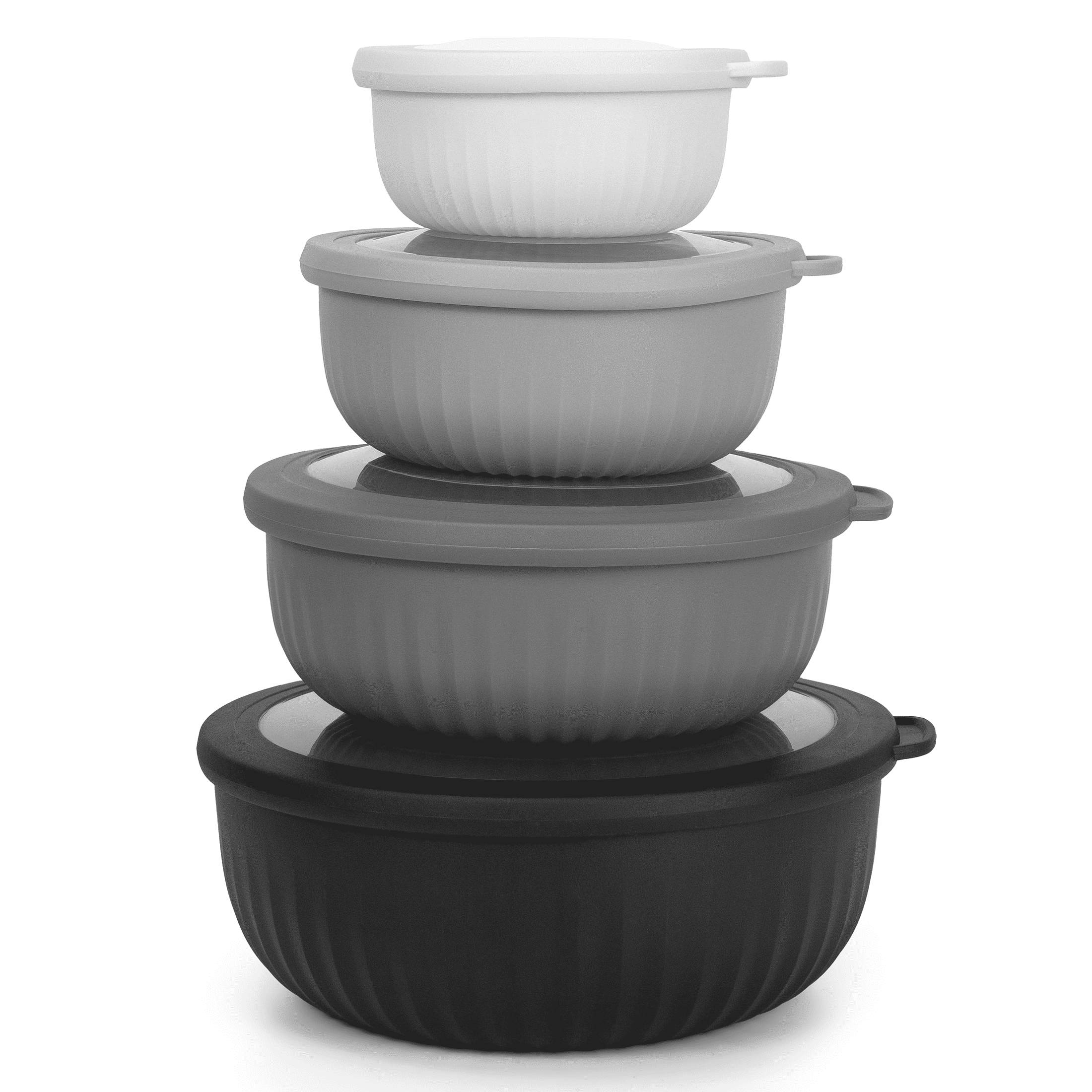 GPED 8 Piece Mixing Bowl Set with Lids, Food-Grade Plastic, Nesting ...