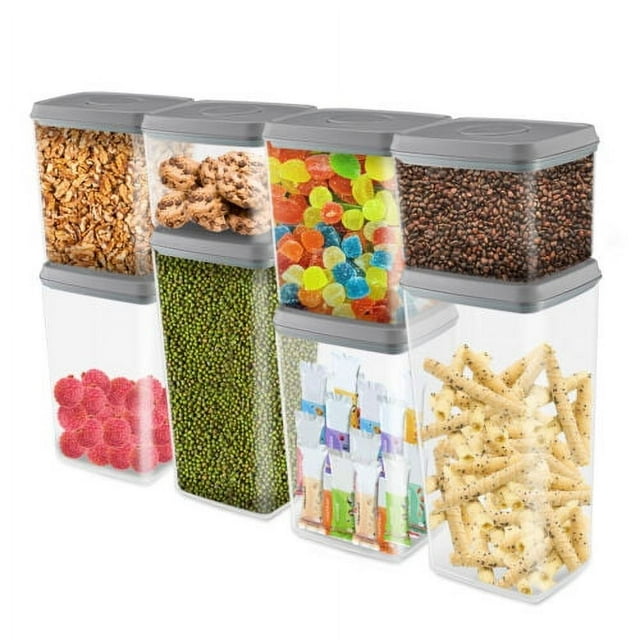8-Piece Pop Airtight Food Storage Containers Stackable Plastic Food ...