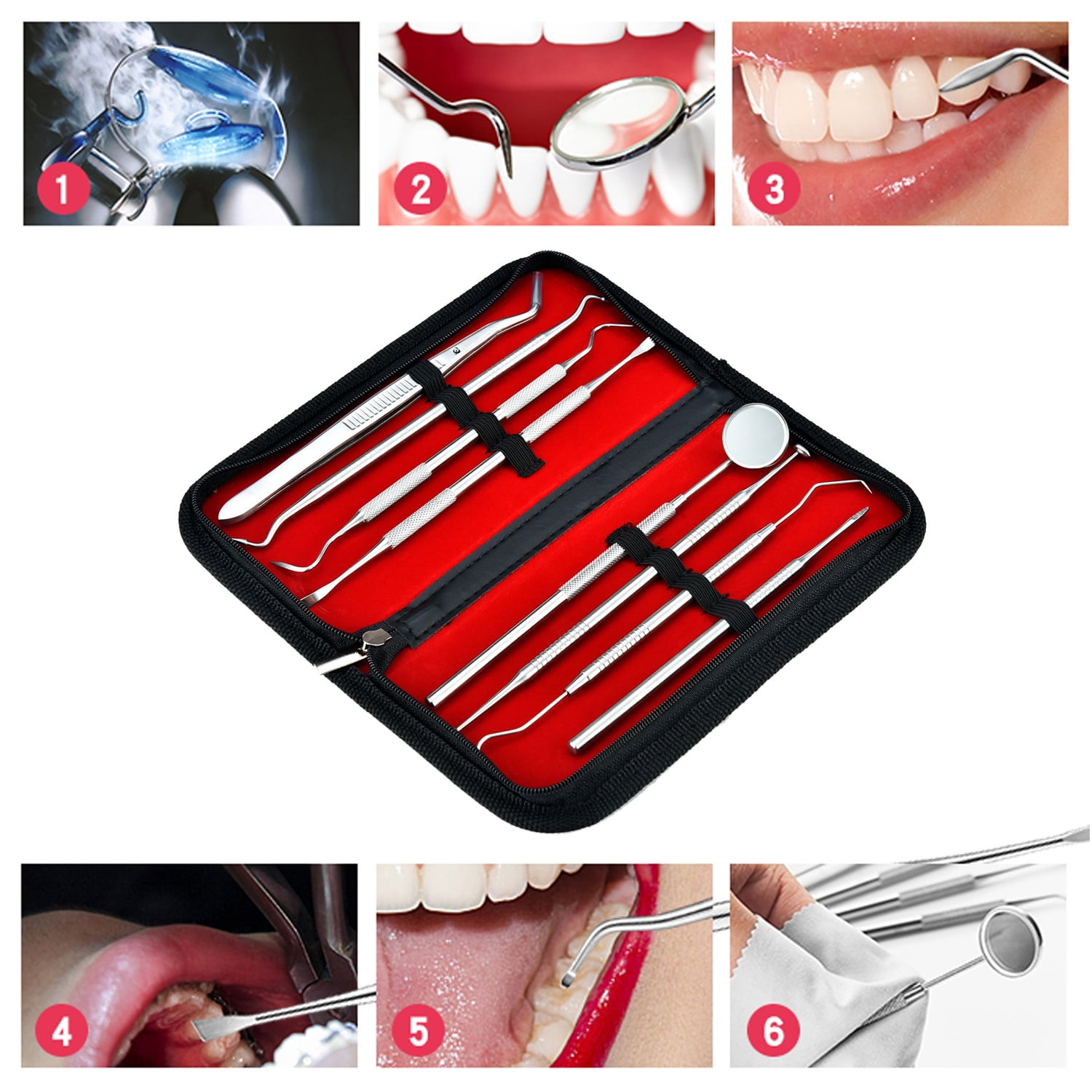 8 Piece Professional Dental Oral Hygiene Kit For Effective Teeth Care ...