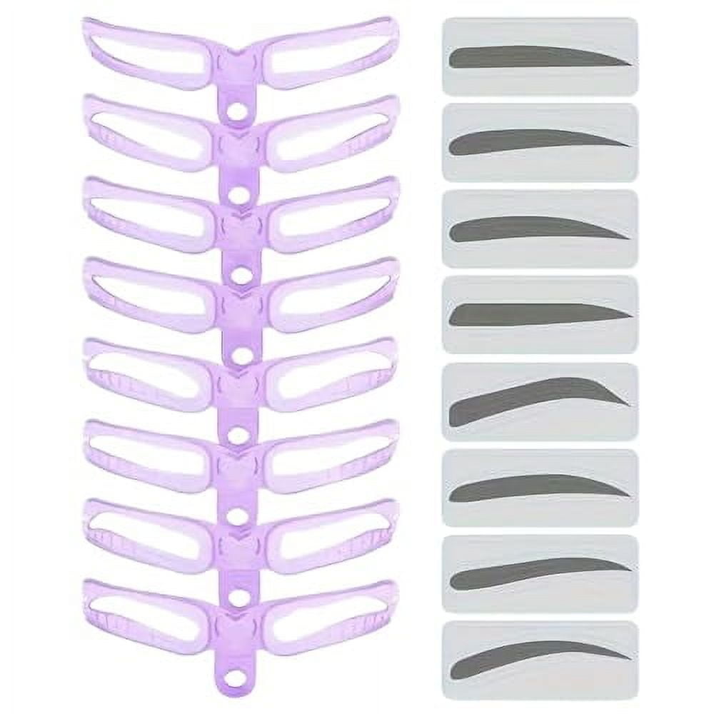 8-Piece Reusable Eyebrow Shaping Template Kit, Plastic Grooming Stencil ...