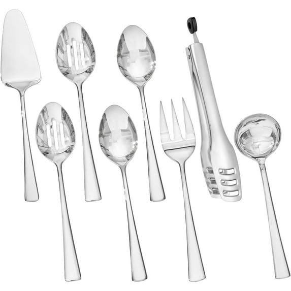 8 Piece Serving Utensils Set 18/10 Stainless Steel Serving Utensils ...