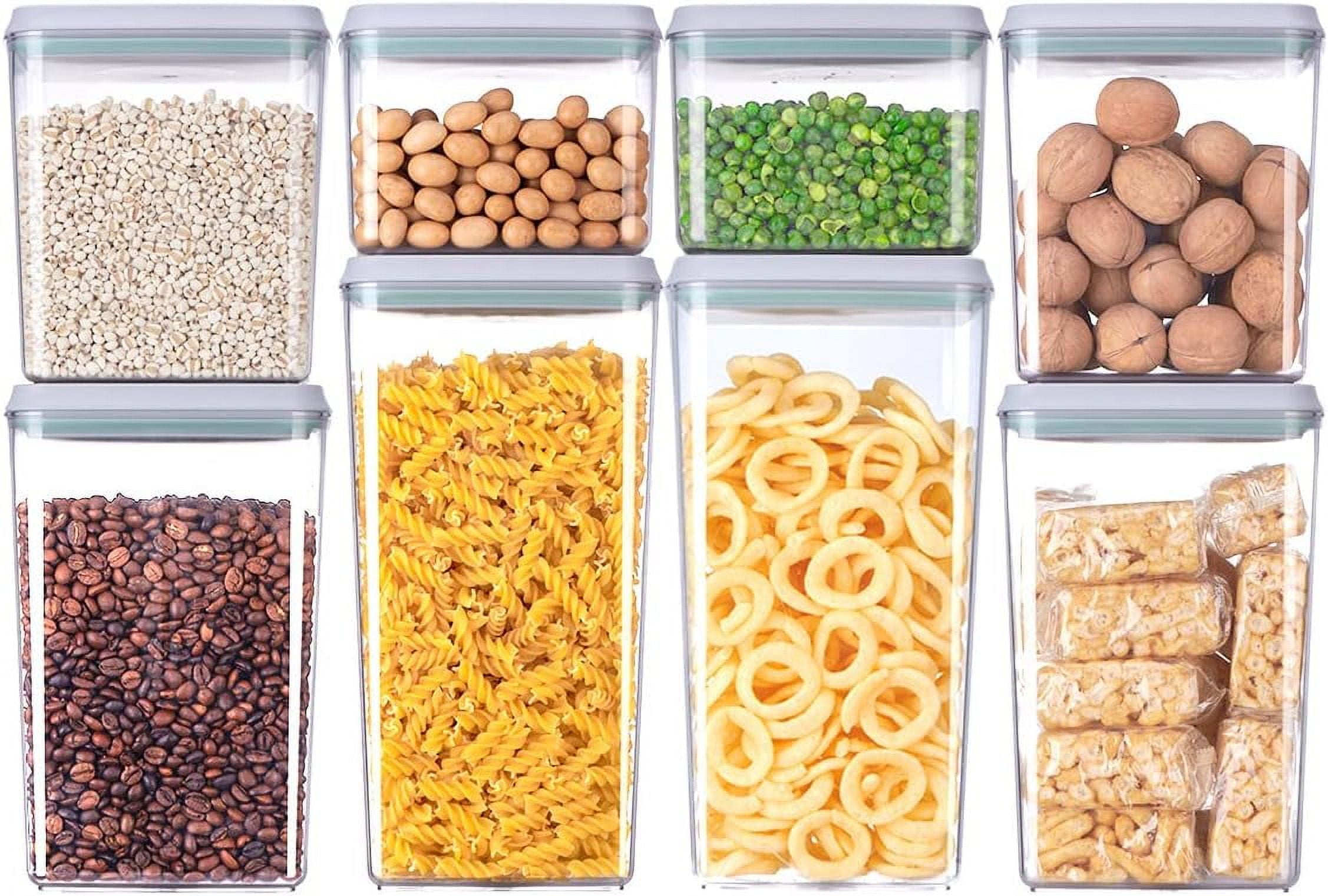 8-Piece Set of Pop Airtight Food Storage Containers with Lids Stackable Containers for Kitchen ...