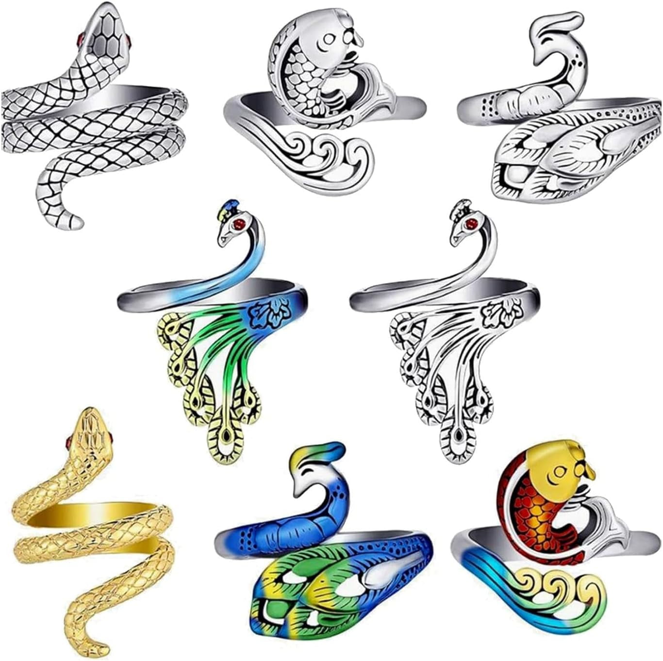 Deralaon 8-Piece Adjustable Knitting Crochet Ring Set - Walmart.com