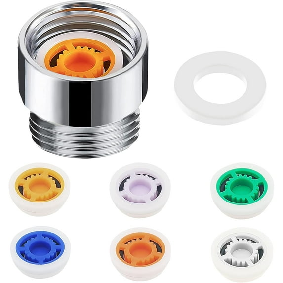 8 Piece Shower Flow Reducer Set, 1.2/1.5/1.8/2/2.2/2.5 GPM Water Flow ...