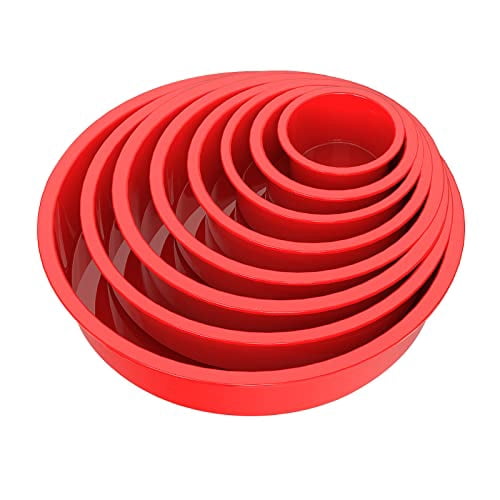8-Piece Silicone Cake Pans Sets for Baking - Nonstick Silicone Round ...