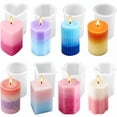 8-Piece Silicone Candle Molds Set, Cylinder Hexagon Octagonal Heart ...