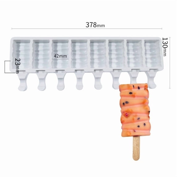 8-Piece Silicone Ice Cream Mold Set - Fun Christmas Tree & Twill ...