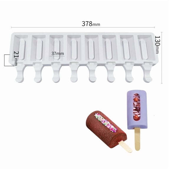 8-Piece Silicone Ice Cream Mold Set - Fun Striped Christmas Tree ...
