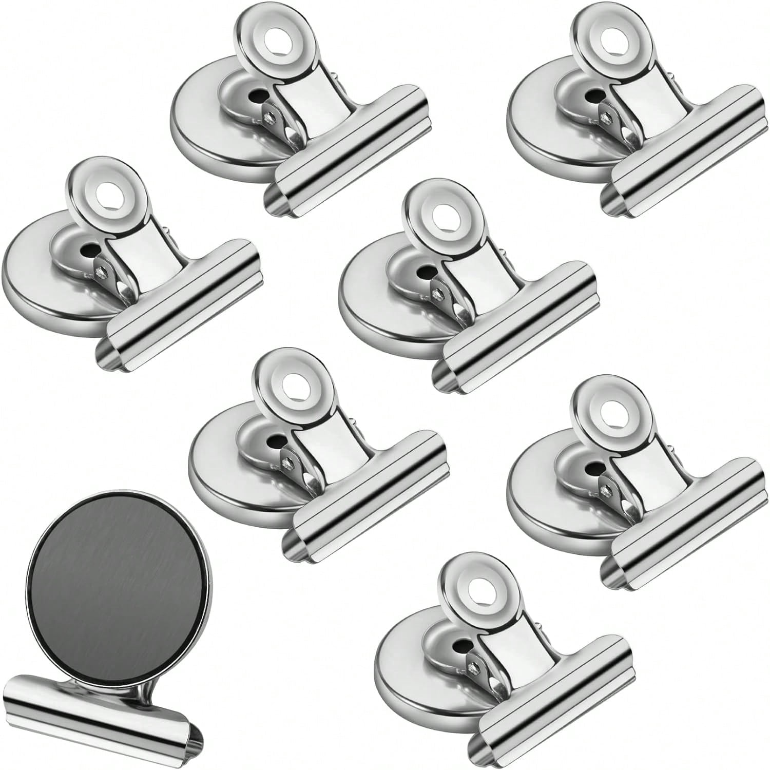 8-Piece Silver Round Heavy Duty Magnetic Clips – Strong Whiteboard ...
