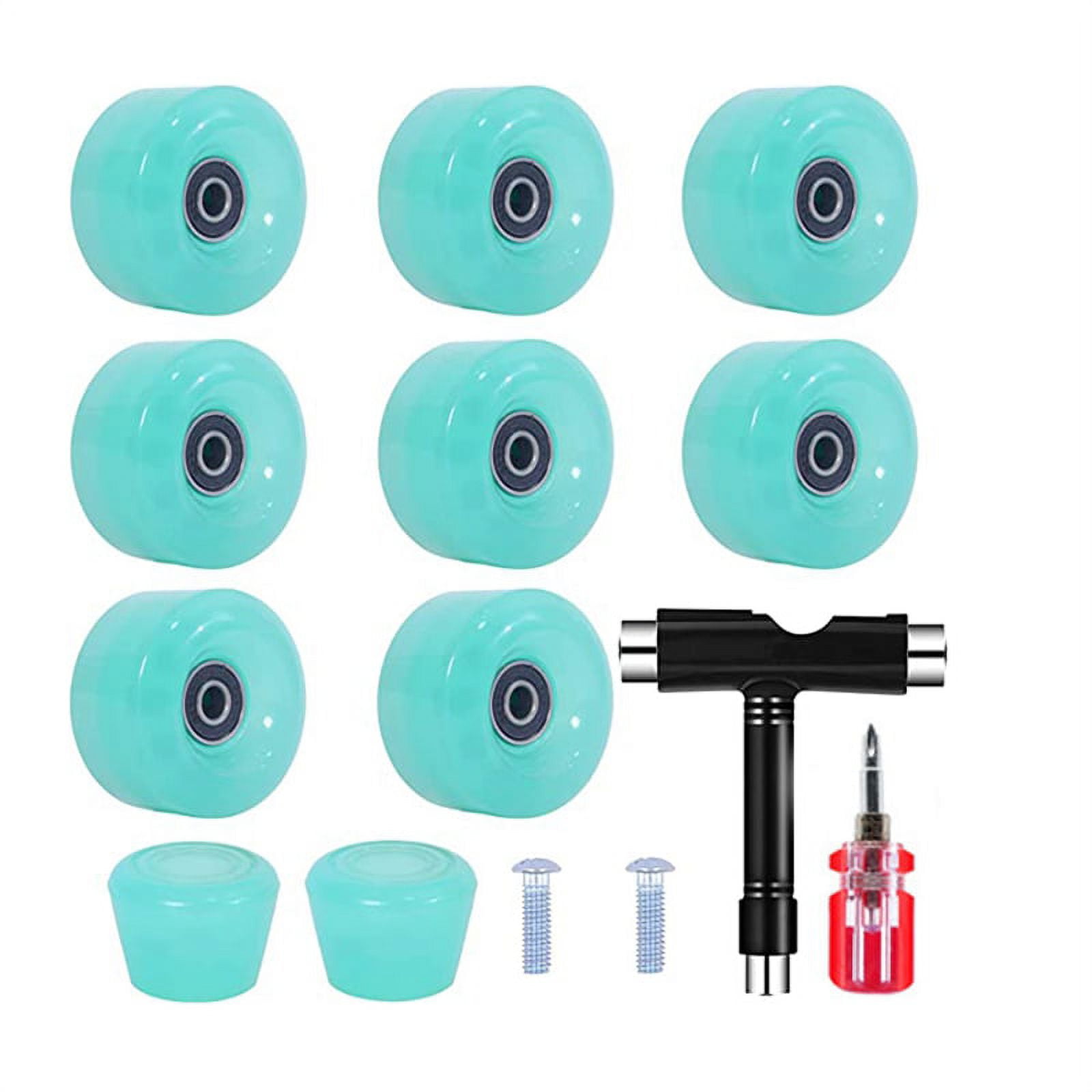 8 Piece Skate Wheel Set with Toe Plugs, 58Mm X 32Mm, 82A Outdoor/Indoor ...