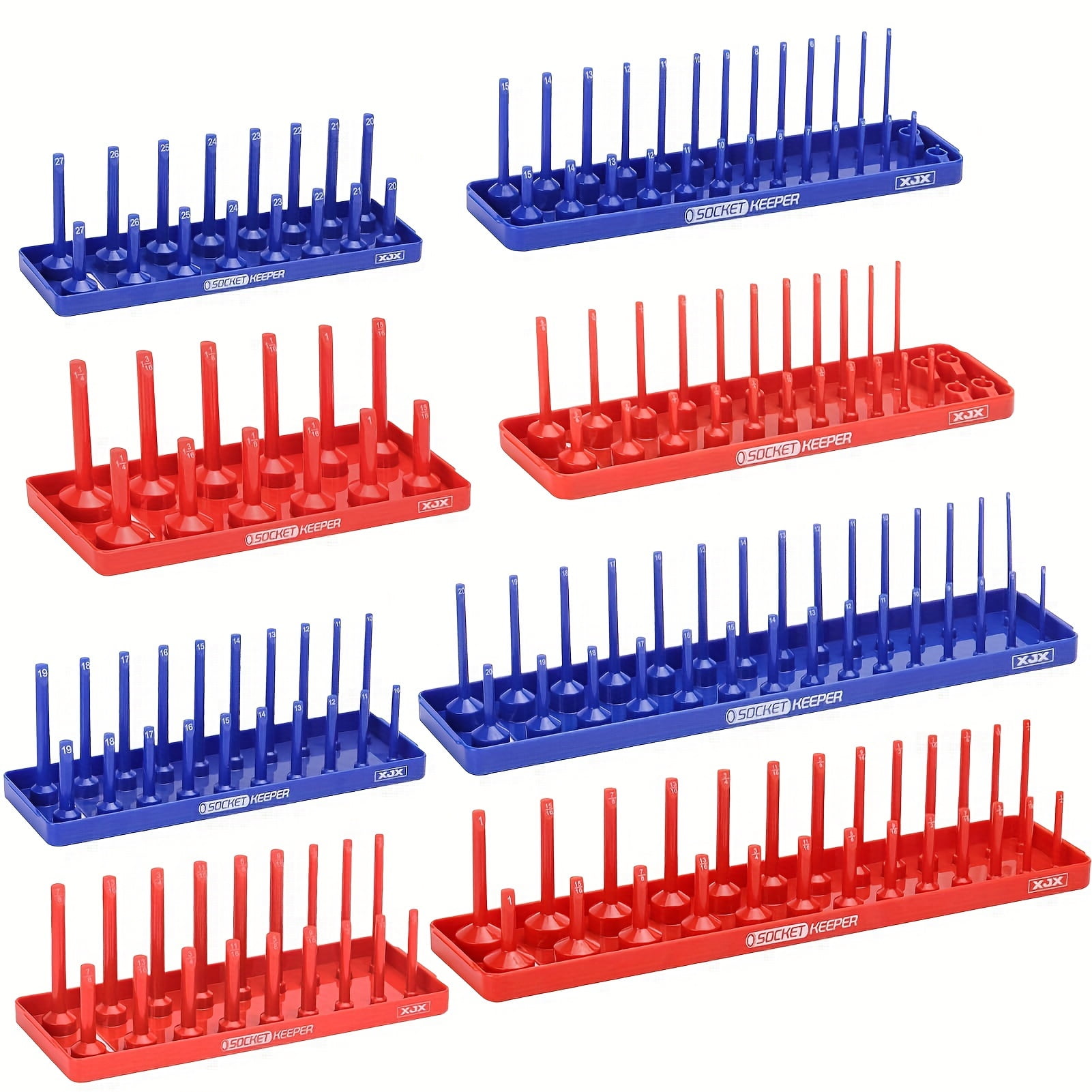 8-Piece Socket Organizer, 1/4 Inch, 3/8 Inch And 1/2 Inch Drive Socket ...