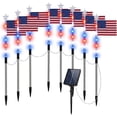 8 Piece Solar American Flag Pathway Stake Light Set, Outdoor Garden ...
