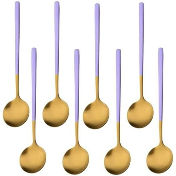 8 Piece Stainless Steel Espresso Coffee Spoons Mini Teaspoons Set ...