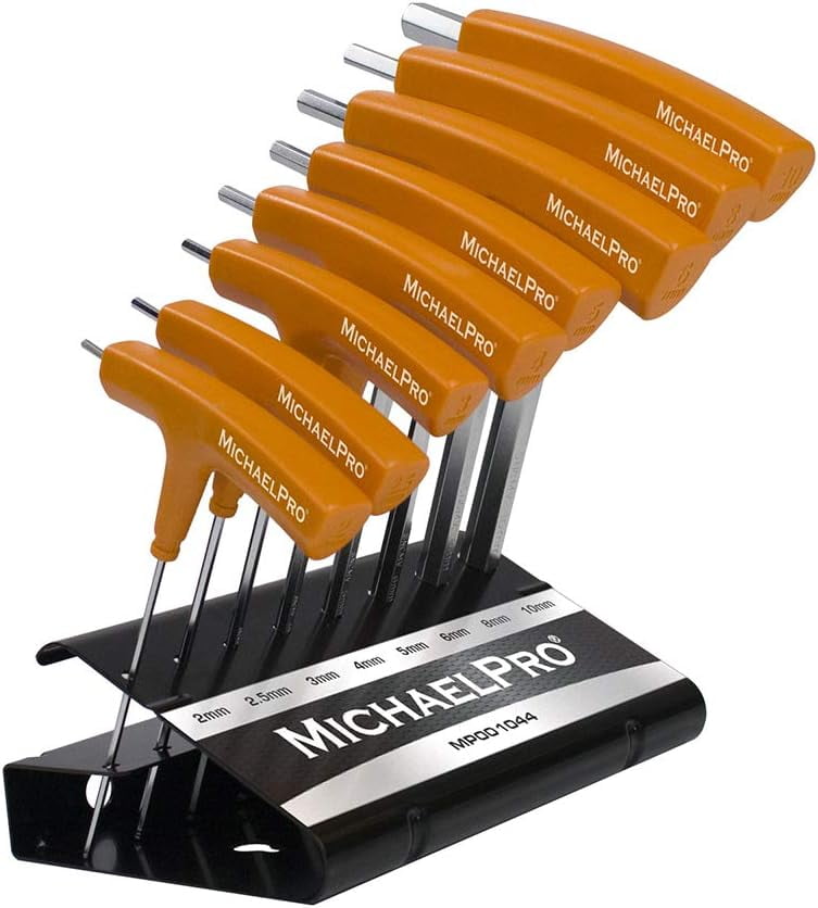 8-Piece T-Handle Ball End Allen Wrench Set, Metric Hex Key Set (2mm-10 ...