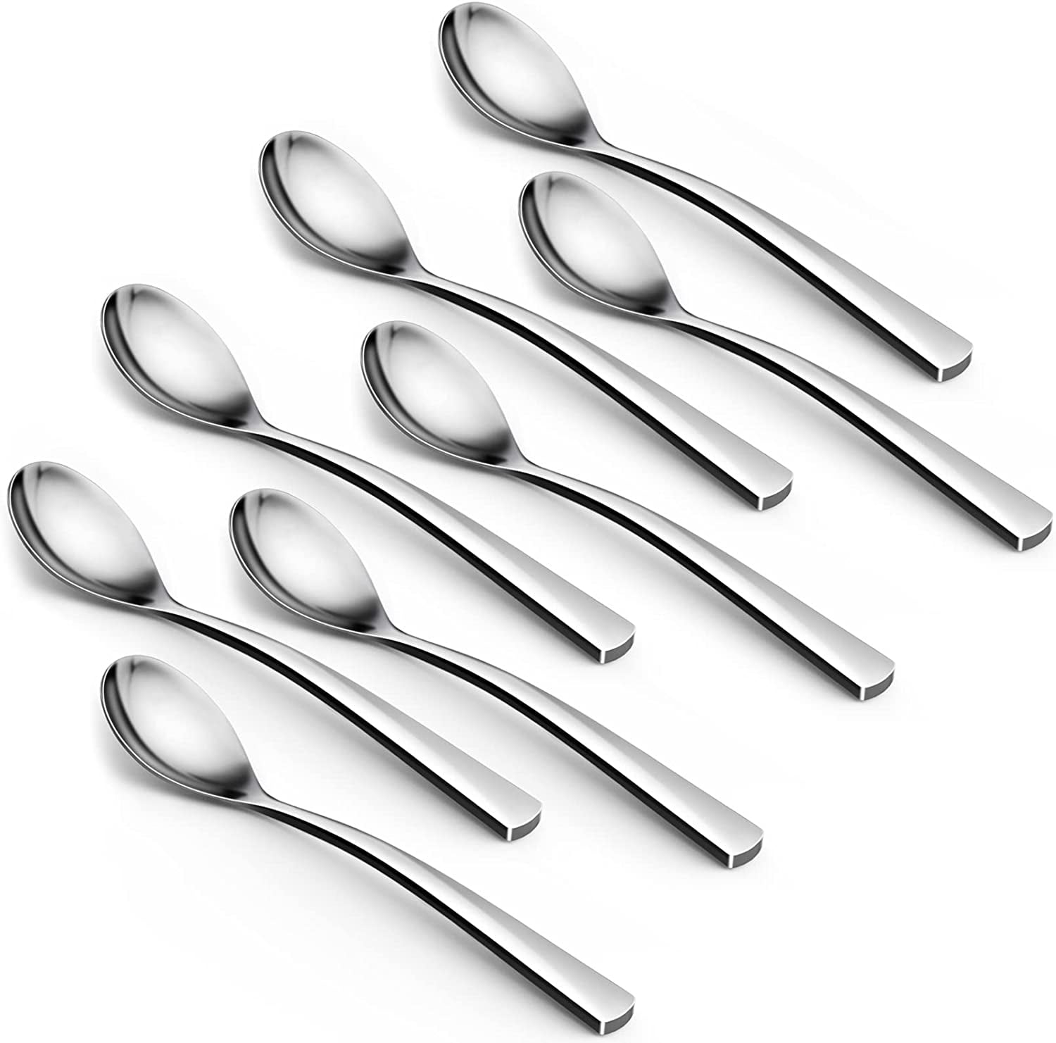 8-Piece Teaspoons, 6.15" Long Handle Demitasse Espresso Spoons Set ...