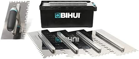 8-Piece Tile Trowel Set in Stainless Steel - 1 Changeable TPR Handle ...