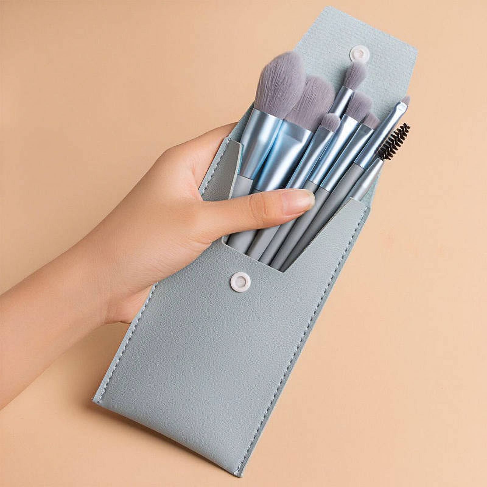 8-Piece Travel Makeup Brush Set – Soft Synthetic Hair Mini Brush Kit, Essential Cosmetic Tools ...