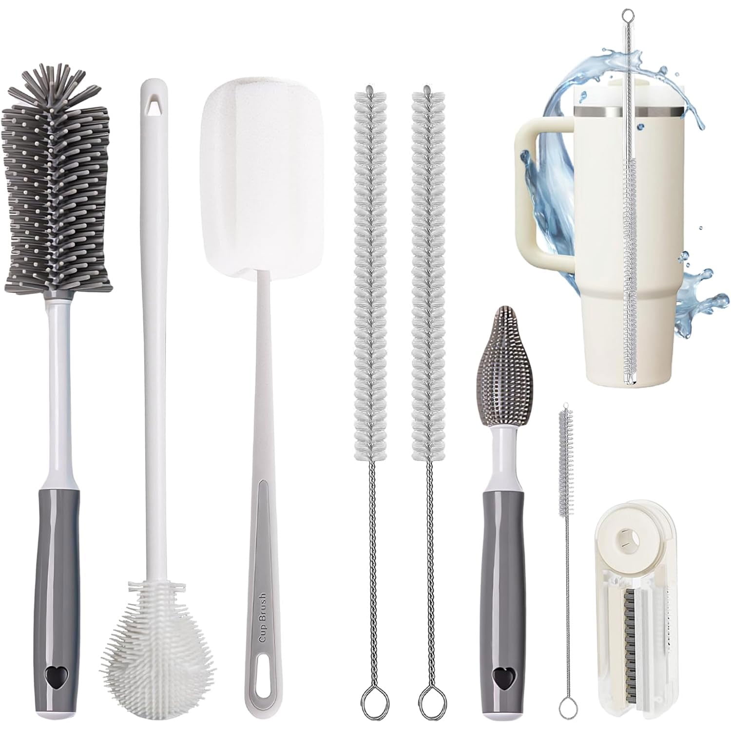 8-Piece Water Bottle Cleaning Brush,Compatible with Stanley ...