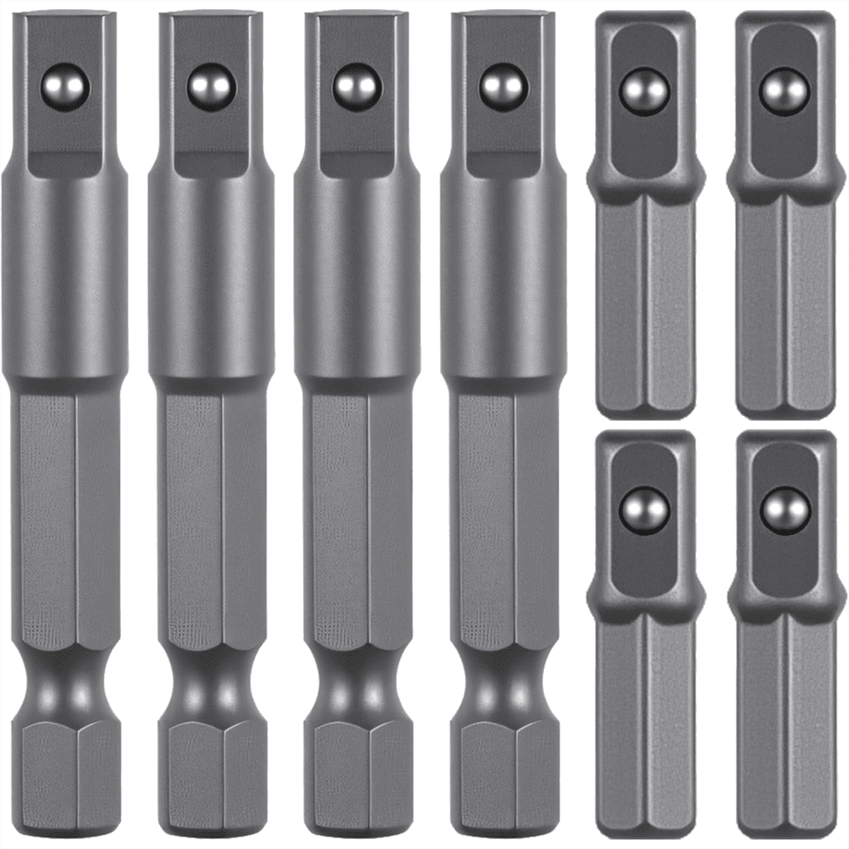 8 Pieces 1/4 Hex to 1/4 Square Socket Adapter, Drill Socket Adapter ...