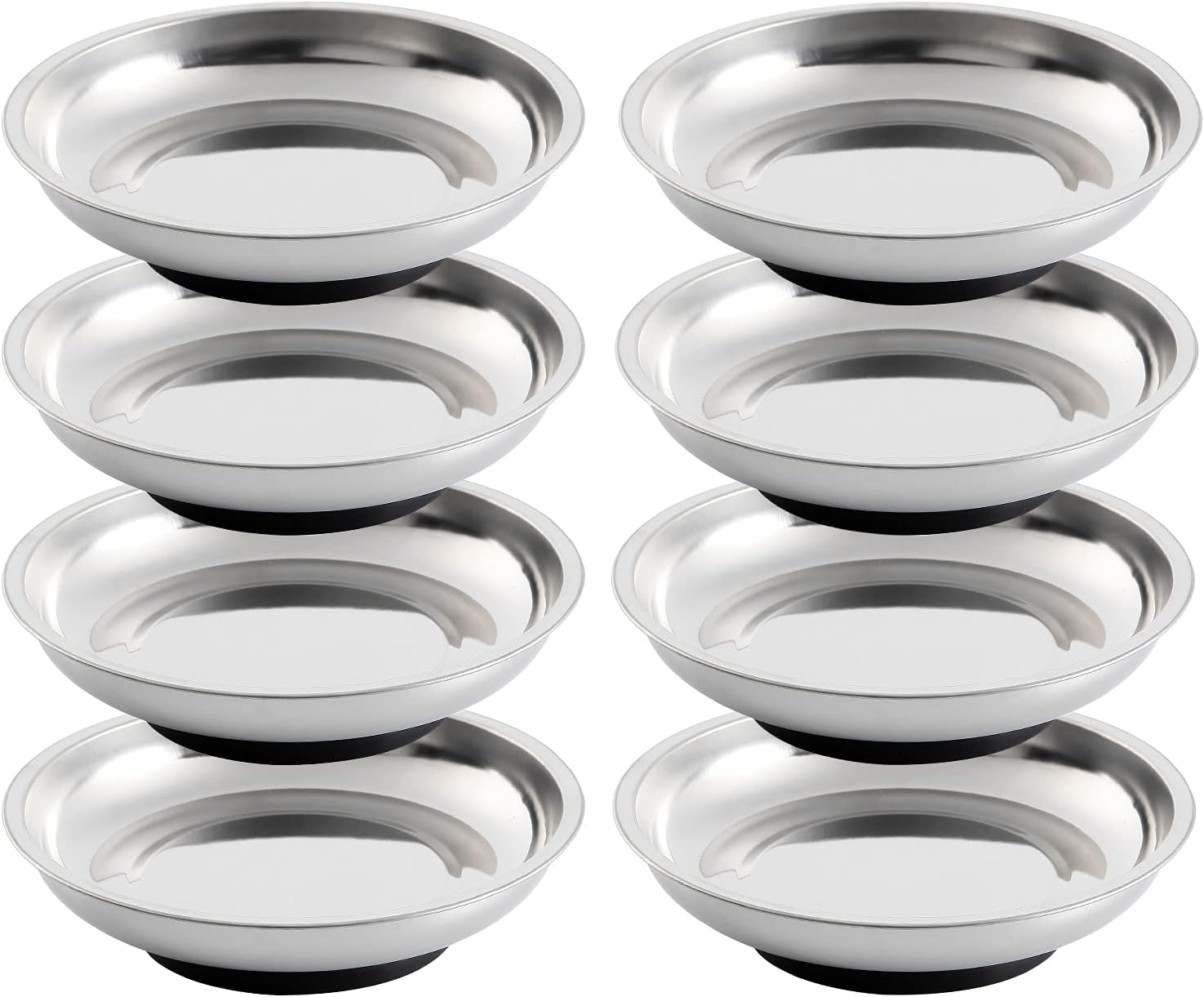 8 Pieces 3” Round Magnetic Bowl Trays Set Stainless Steel Magnet Tool ...