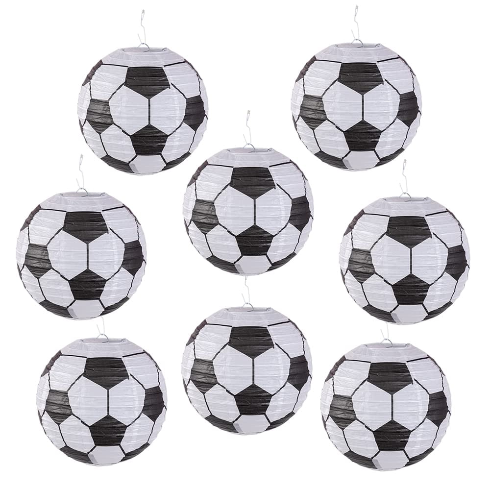 8 Pieces 8 Inch Soccer Ball Paper Lantern - Soccer Birthday Party ...