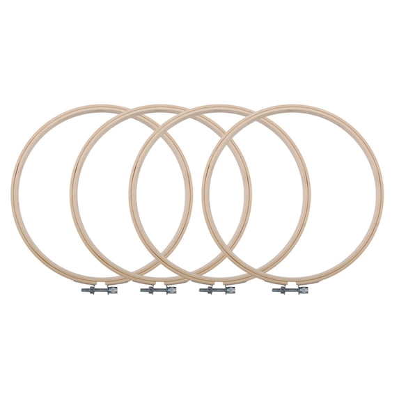 8 Pieces 8 Inch Wooden Round Embroidery Hoops Adjustable Bamboo Circle ...