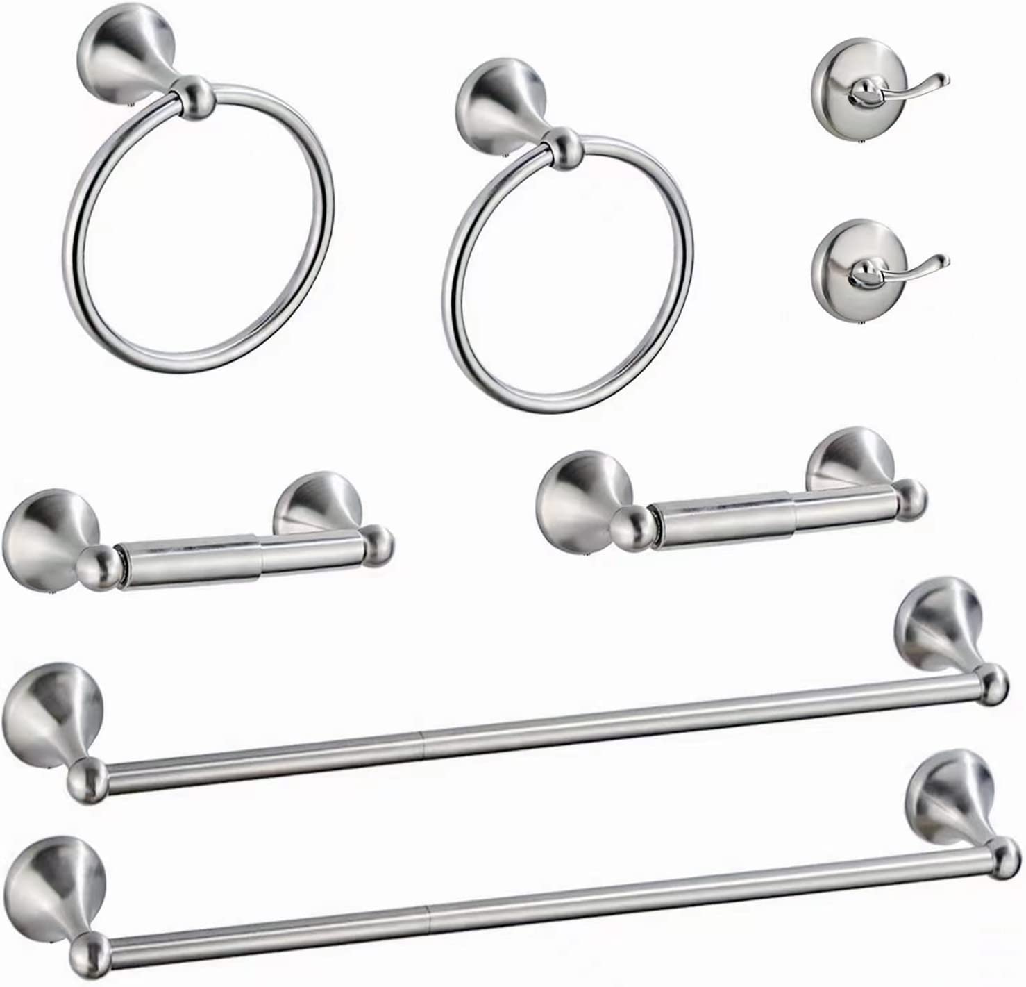 8-Pieces Bathroom Hardware Set, 14/24 Towel Bar for Bathroom, Towel ...