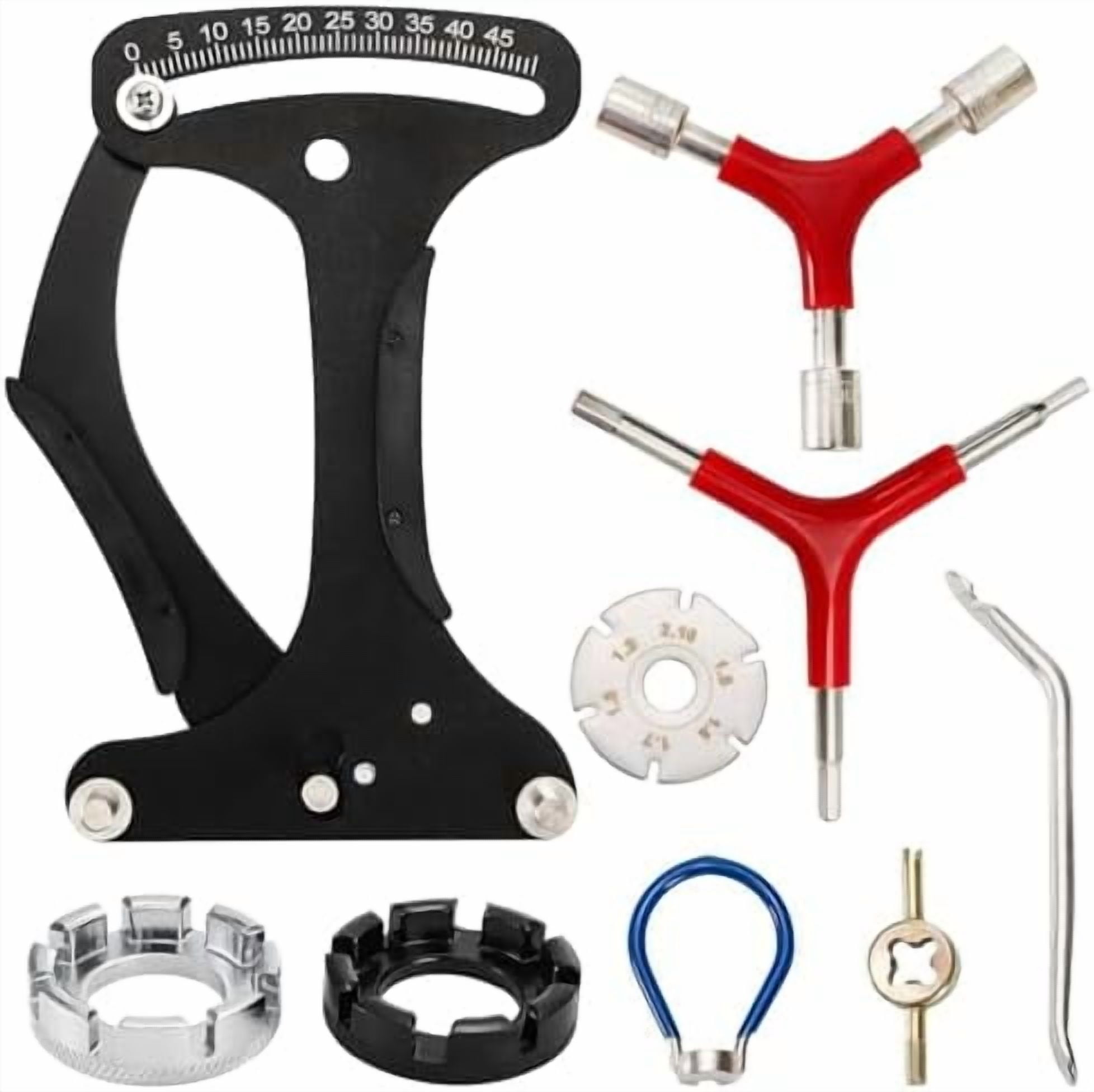 8 Pieces Bicycle Spoke Tension Meter Wrench Repair Tool Set, Adjustment ...