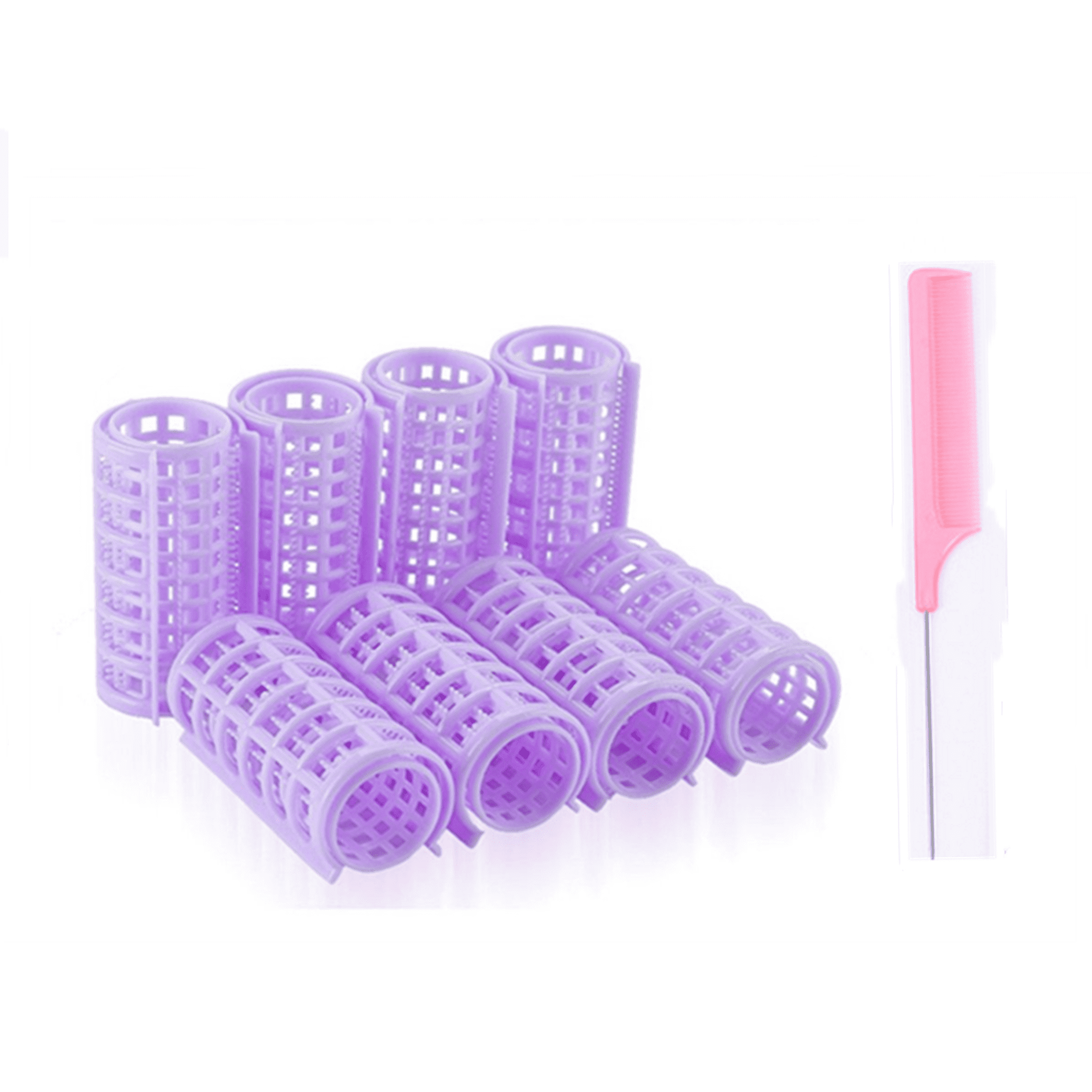 8 Pieces Brush Hair Rollers Plastic Hair Rollers Hair Curlers Rollers ...