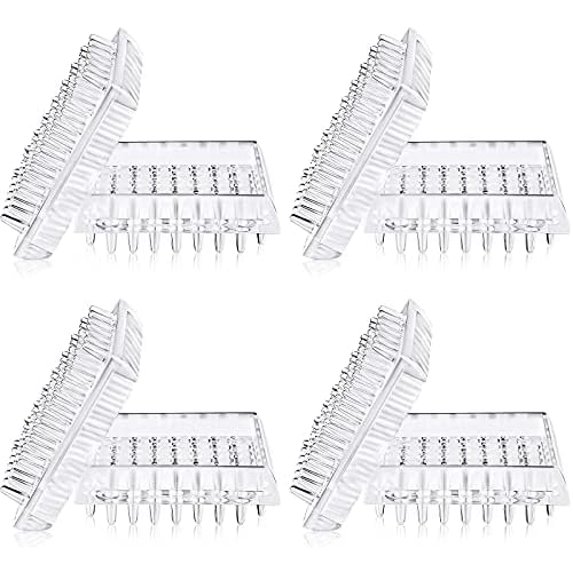8 Pieces Carpet Protectors Spiked Caster Cups Clear Transparent Plastic ...