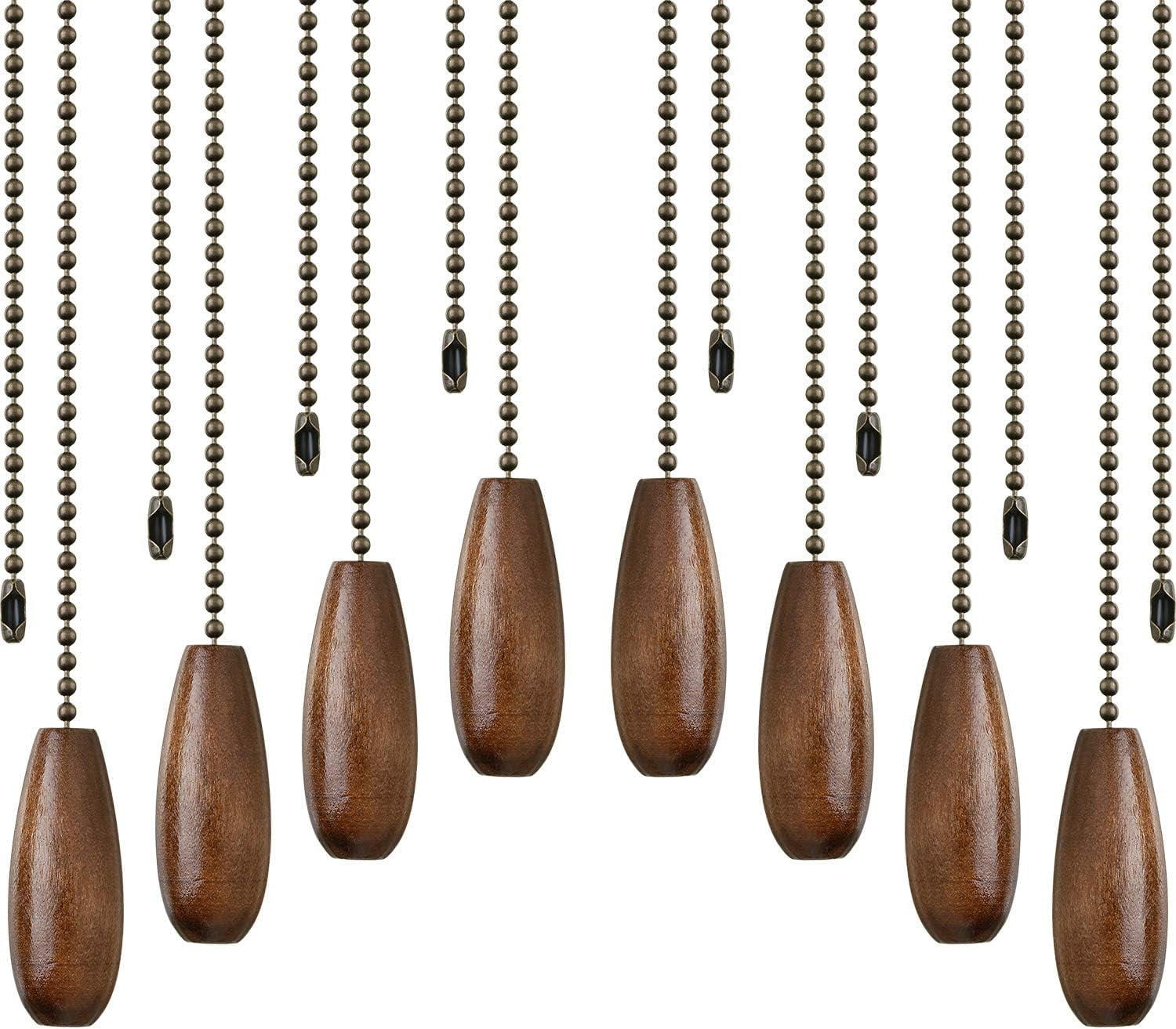 8 Pieces Ceiling Fan Pull Chains Extender Wooden Pendant Pull Chain ...