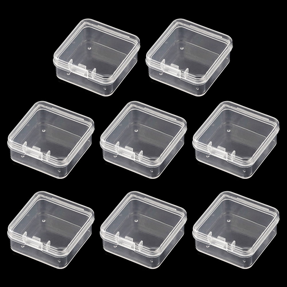 8 Pieces Clear Plastic Bead Storage Containers Box Drawer Organizers ...