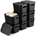 8 Pieces Colorful Storage Bins With Lid Plastic Basket Organizing ...