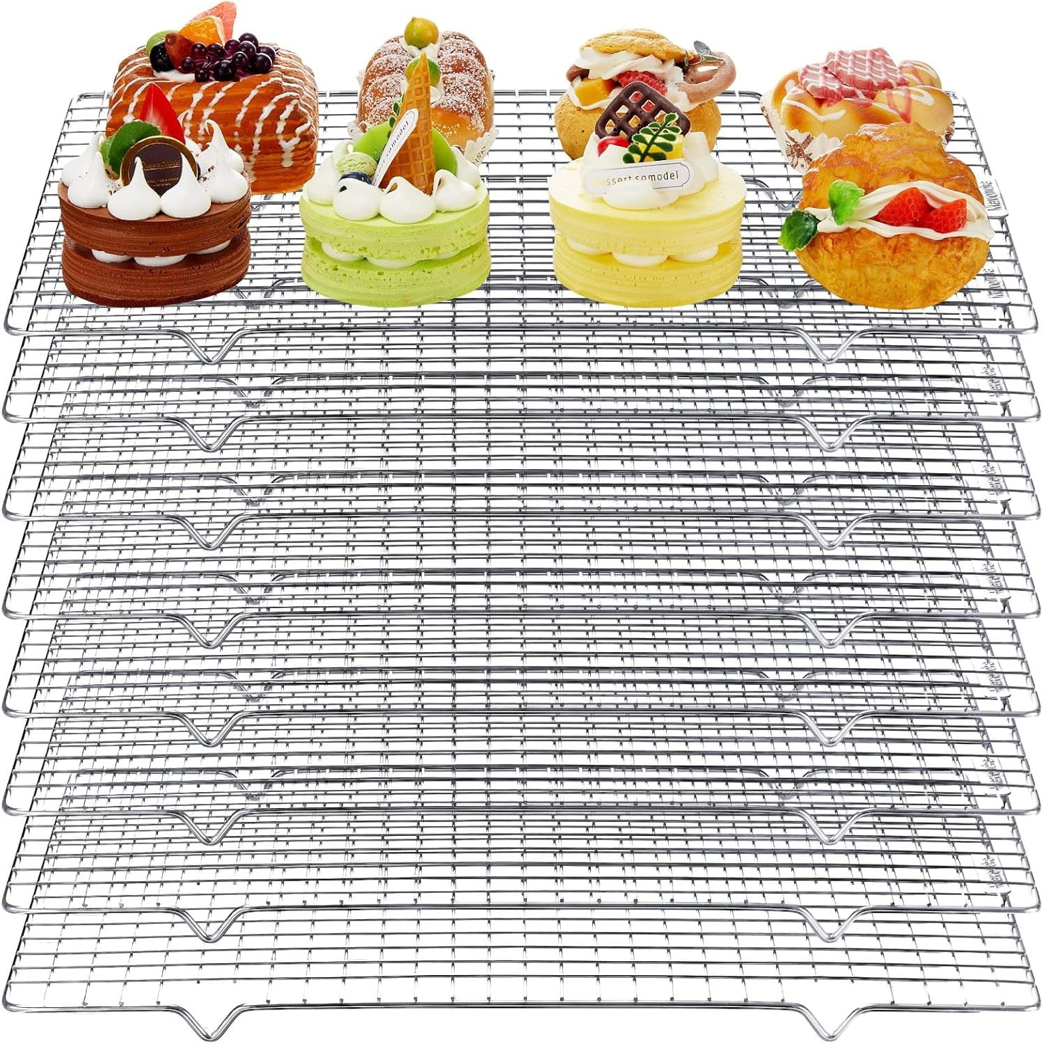 8 Pieces Cooling Rack for Baking Cookie Cooling Wire Racks 16 x 10 ...