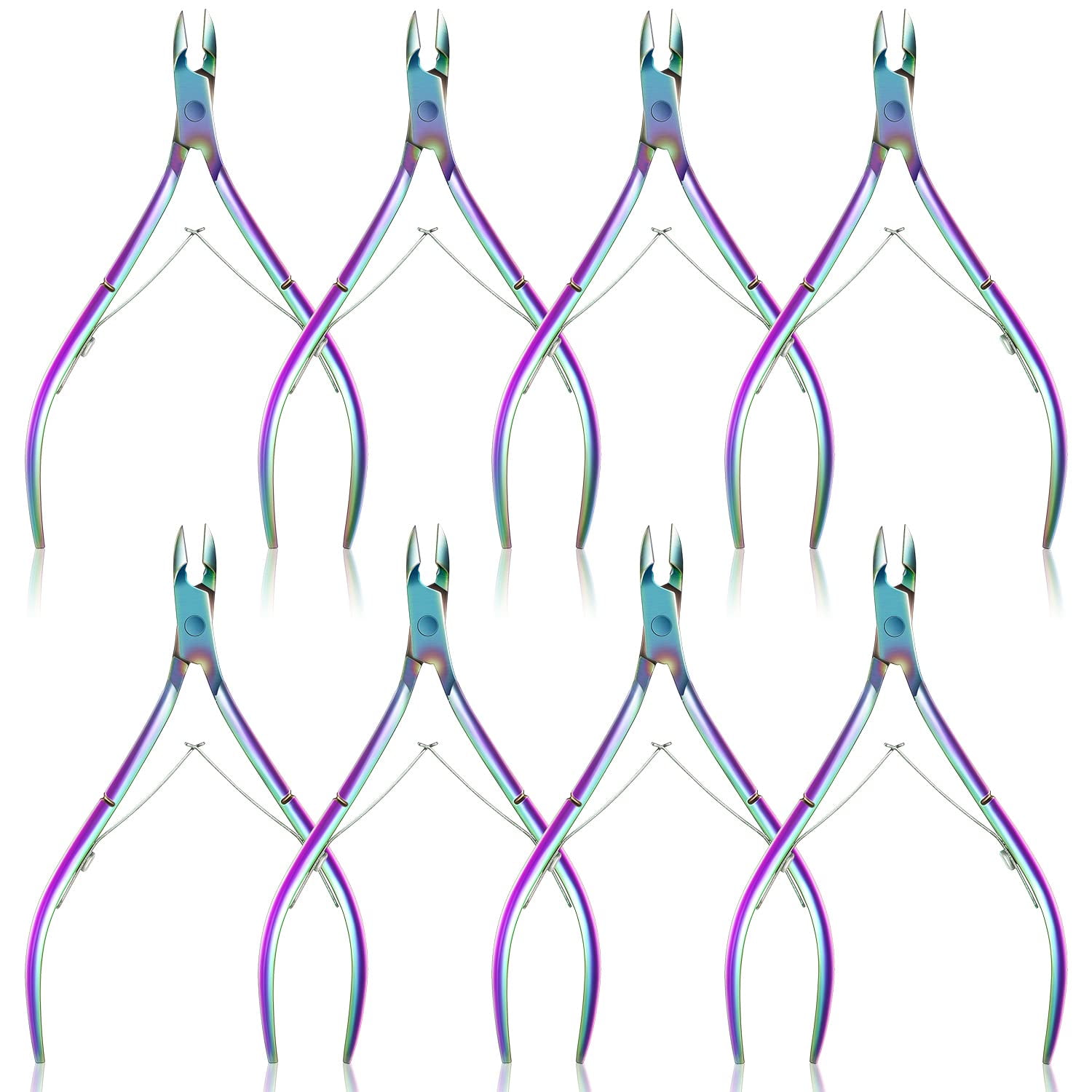 8 Pieces Cuticle Nippers Stainless Steel Cuticle Trimmer Pointed Blade ...