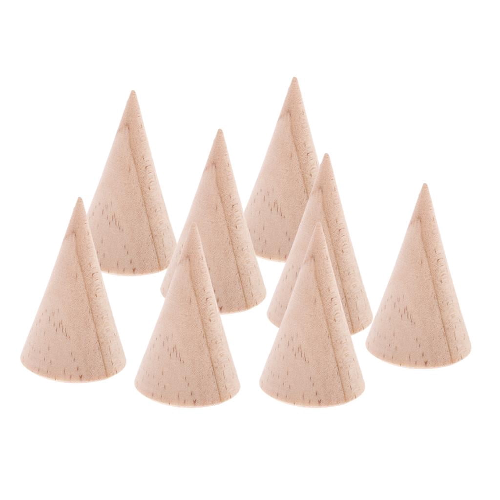 8 Pieces DIY Handmade Natural Wood Display Unfinished 5cm Craft Rack ...