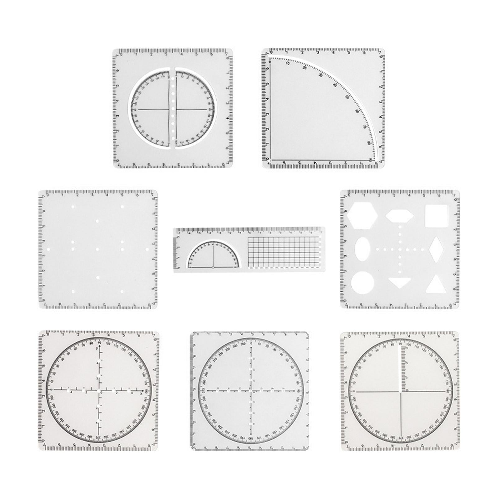 8 Pieces Draft Rulers Mathematics Ruler PVC Material for Students ...