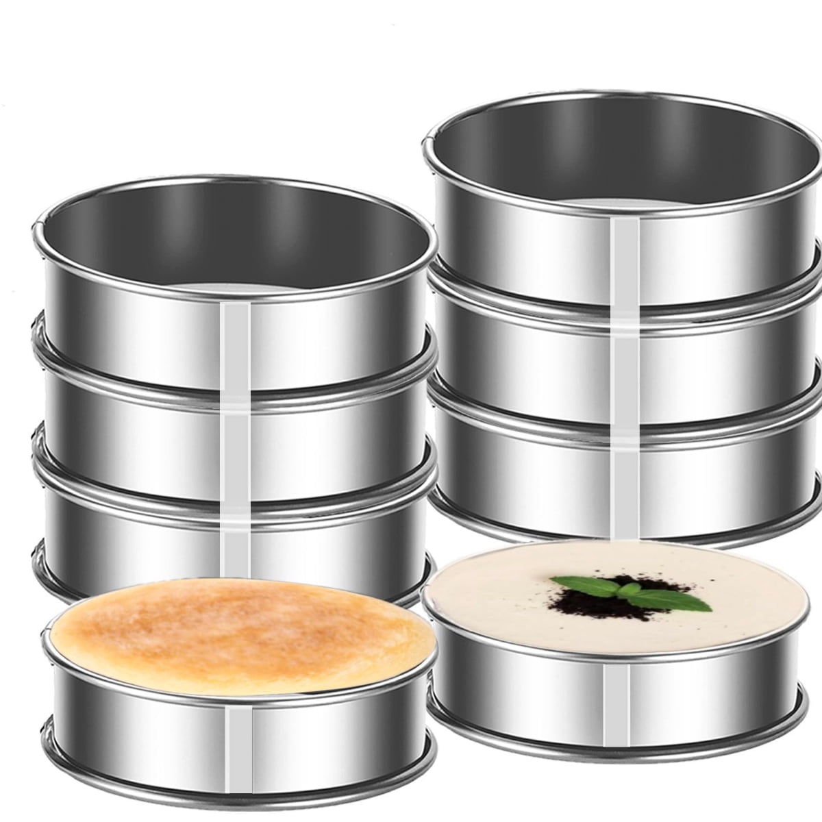8-Pieces English Muffin Rings 4 Inch Crumpet Rings Stainless Steel ...