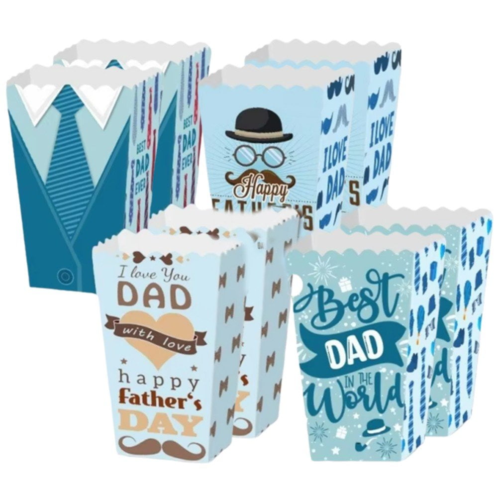 8 Pieces Father’s Day Popcorn Box Party Favor Snack Treat Boxes Candy ...