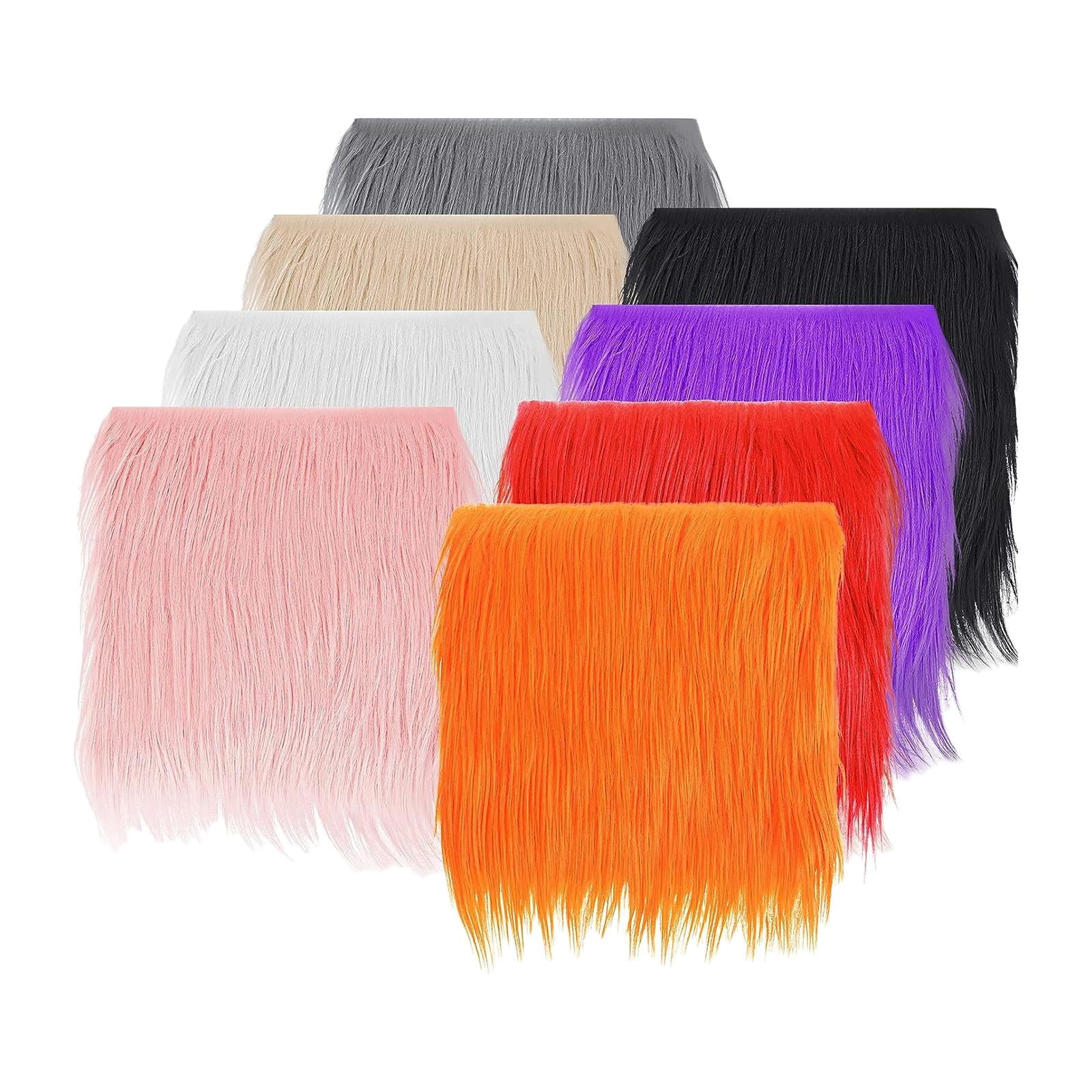 8 Pieces Faux Squares Bags Squares Shaggy Patches Fabric Cuts Red Color ...