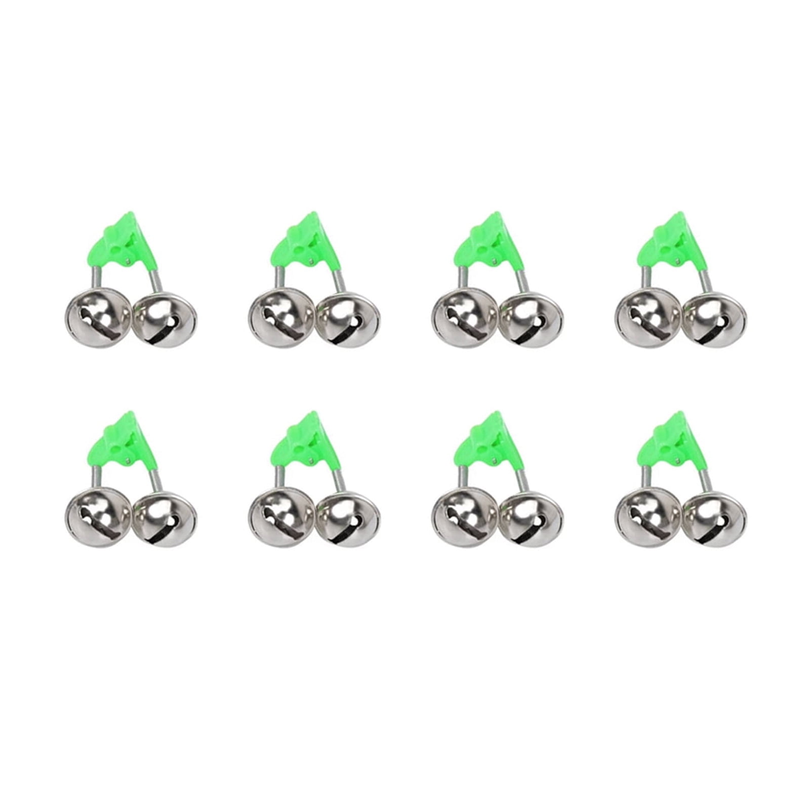 8 Pieces Fishing Rod Bite Bait Alarm Fishing Rod Bell Clip Twin Bells ...