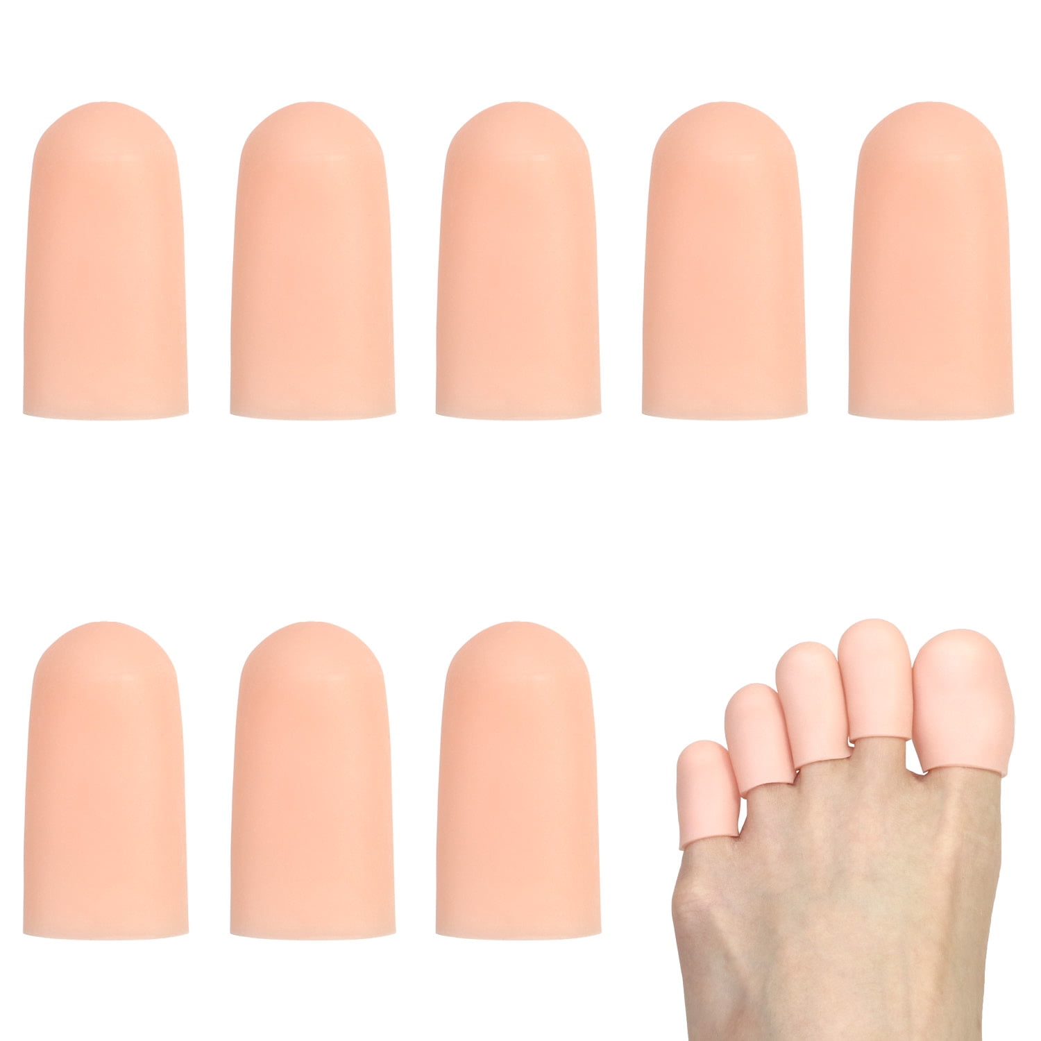 8 Pieces Gel Toe Cap Silicone Toe Protector Toe Guards to Cushion ...