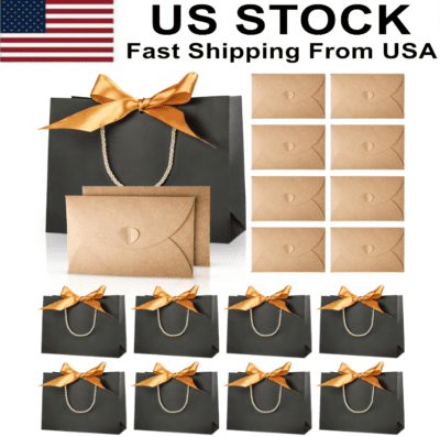 8 Pieces Gift Bags Easter with 8 Pieces Congratulations Card, Gift Bags ...