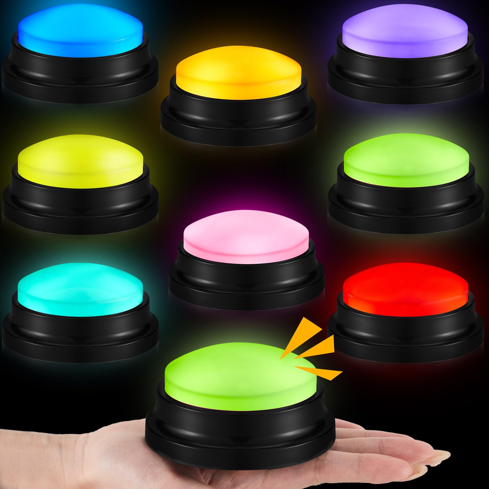 8 Pieces Glowing Buzzers For Trivia Games Game Light Up Buzzers ...