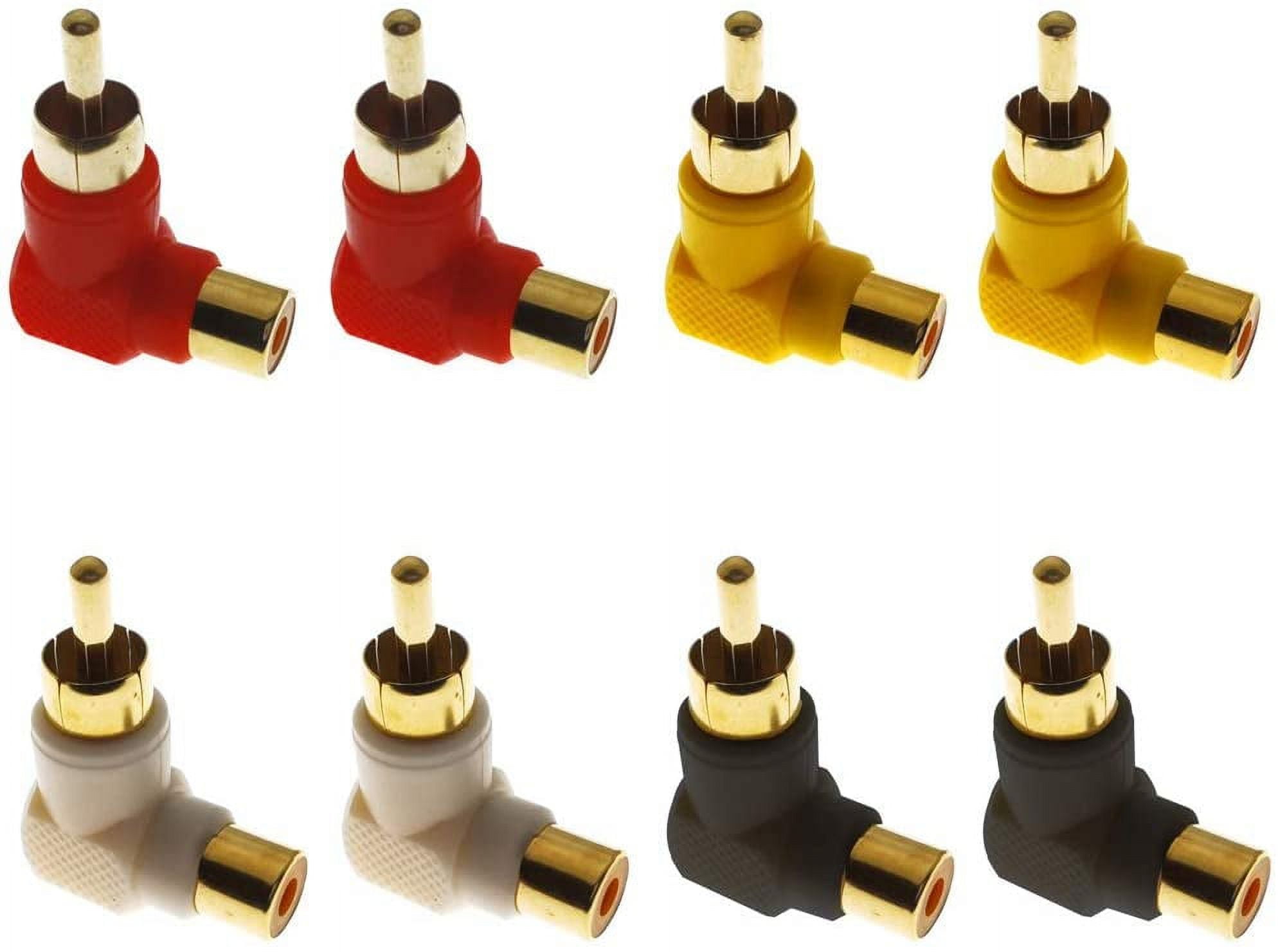8 Pieces Gold Plated Rca Male To Rca Female Connectors, 90 Degree Right ...