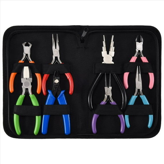8 Pieces Jewelry Making Pliers Tool Kit, Needle Nose Pliers, Round Nose ...