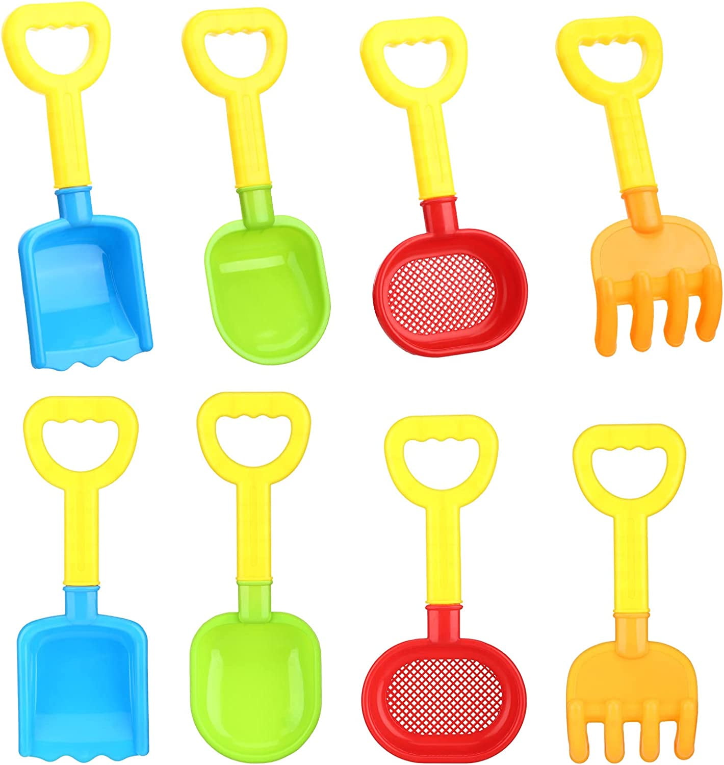 8 Pieces Kids Beach Sand Shovels Colorful Plastic Rake Beach Sand ...